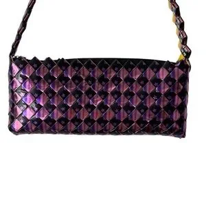 Bags | Gum Wrapper Purse Handbag Woven Recycled Candy Upcycled Pink ...